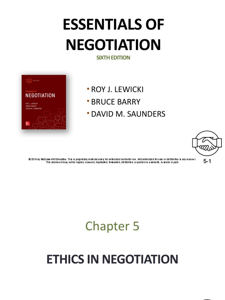 Essentials of Negotiation: Roy J. Lewicki Bruce Barry David M. Saunders ...