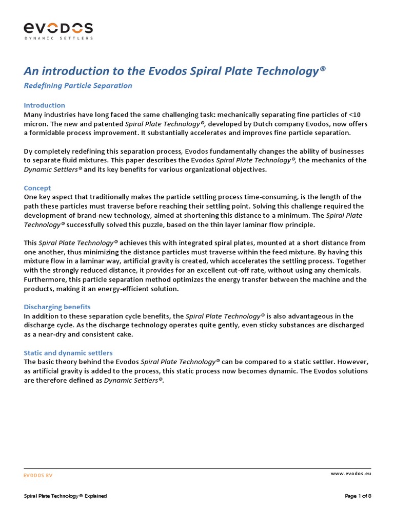 An Introduction To The Evodos Spiral Plate Technology® ENREV FL20NOV20 ...