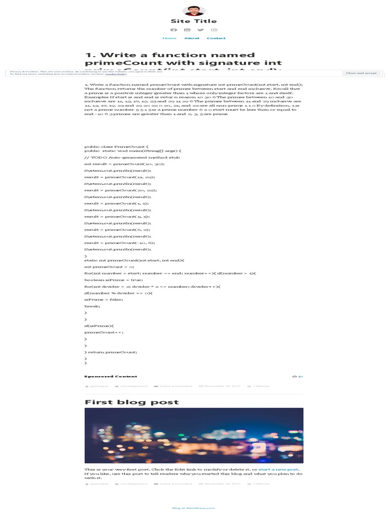 Write A Function Named Primecount With Signature Int Primecount (Int Start, Int End) | Download ...