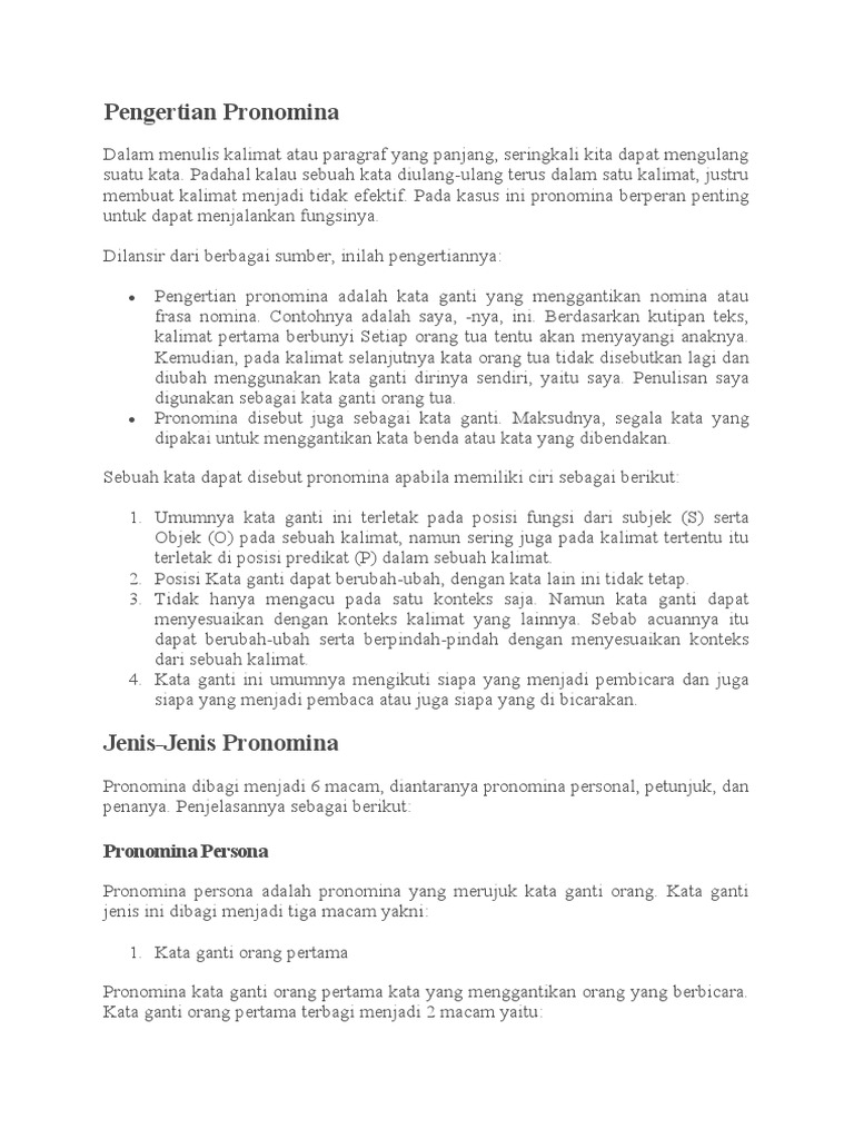 Pronomina | PDF | Kajian Bahasa Asing