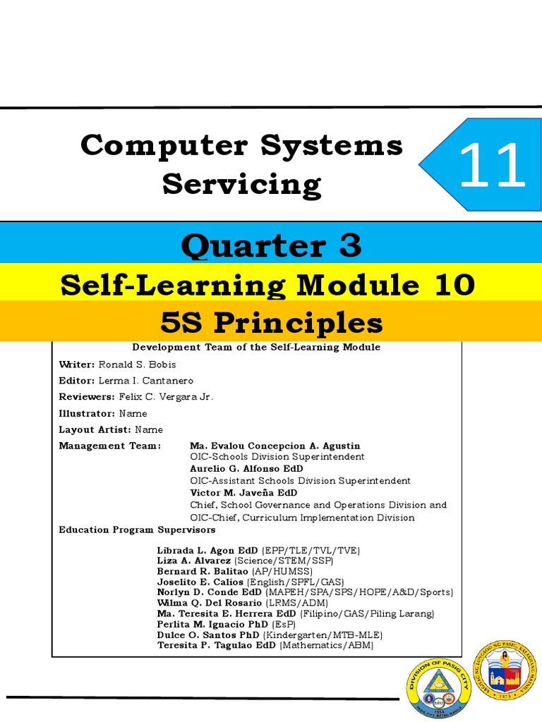 Computer Systems Servicing Self-Learning Module 10 5S Principles | PDF ...