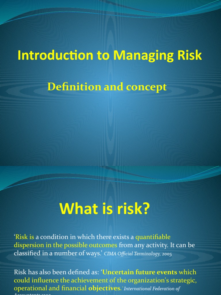 Introduction To Managing Risk | PDF | Risk | Credit