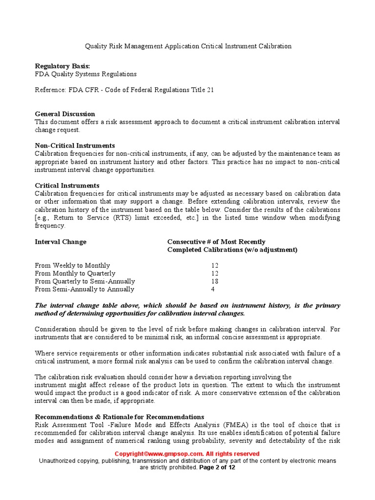 Quality Risk Management Inst | PDF | Risk | Calibration