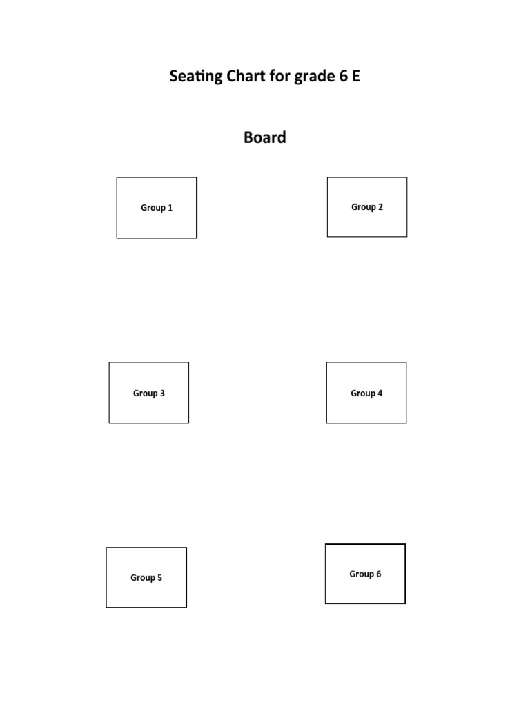 Seating Chart For Grade 6 E Board: Group 2 Group 1 | PDF