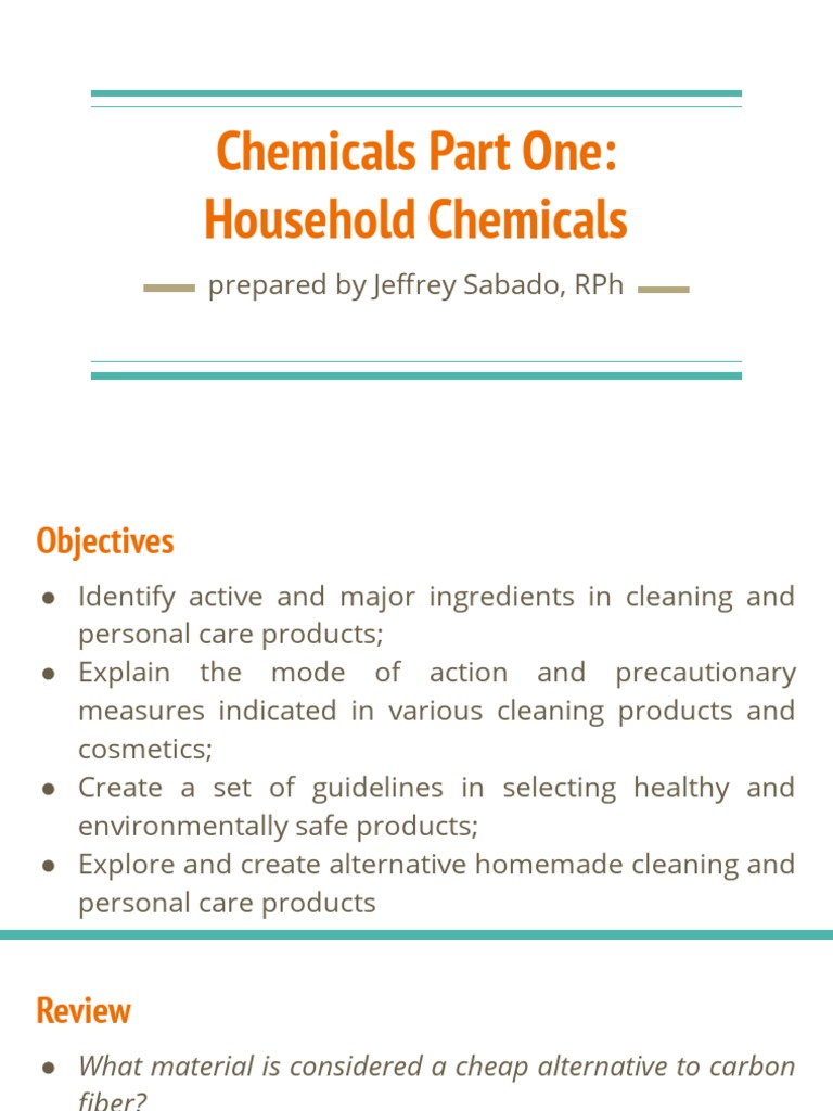 Chemicals Part 1.1 - Household Chemicals | PDF | Sodium Hydroxide ...
