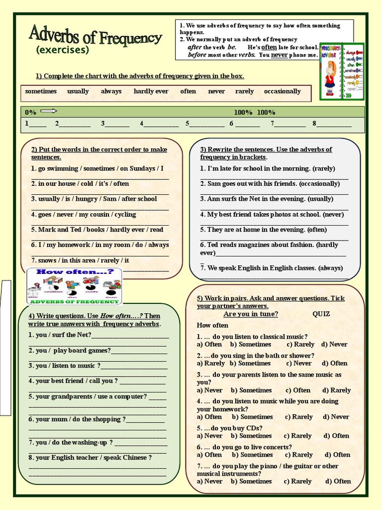 Adverbs of Frequency | PDF | Adverb | English Language