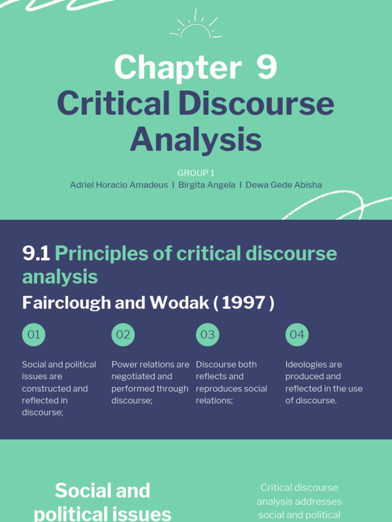 Group 1 - Chapter 9 Critical Discourse Analysis | PDF | Linguistics ...