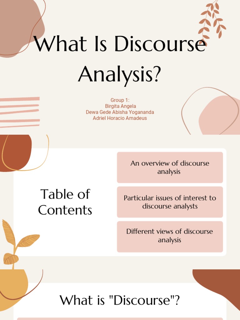 Group 1 - What Is Discourse Analysis | PDF | Discourse | Linguistics