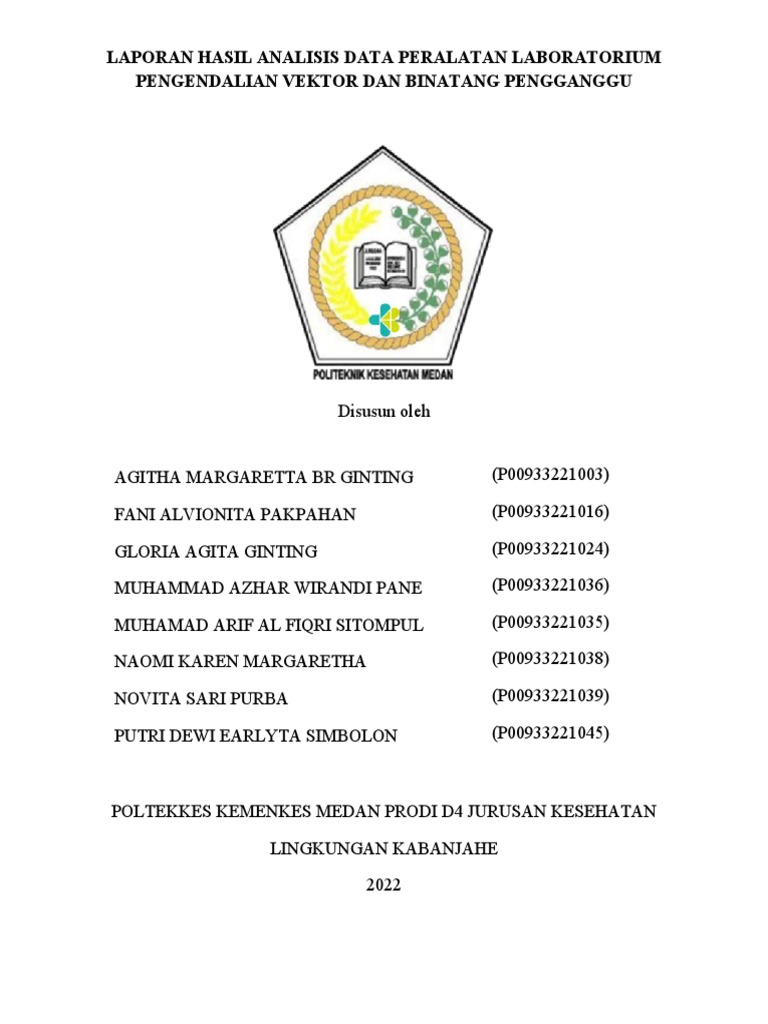 Laporan Hasil Analisis Data Peralatan Laboratorium Pengendalian Vektor ...