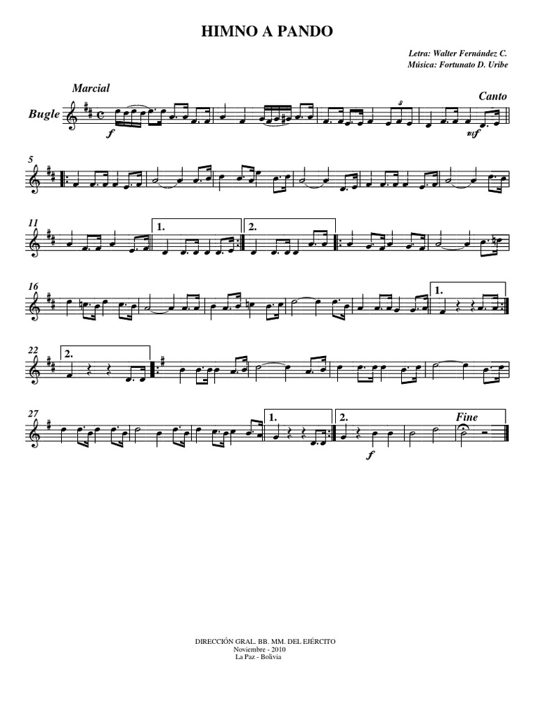 29 Bugle Himno A Pando | PDF