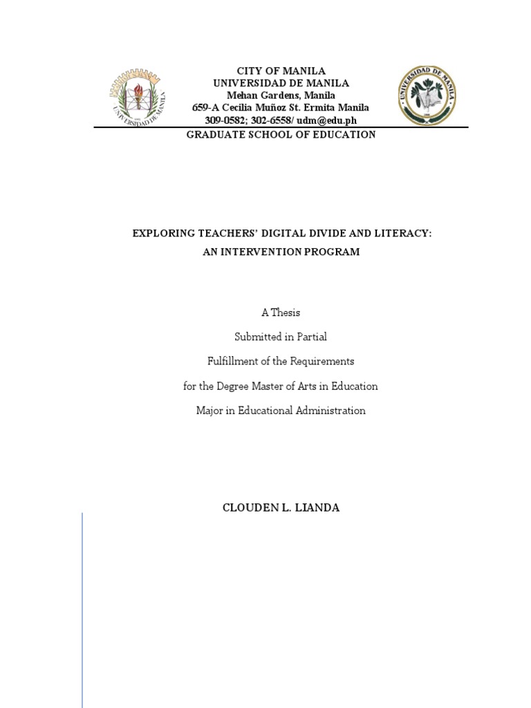 Sample Qualitative Thesis Chapter 1 5 Final Copy Edited | Download Free ...