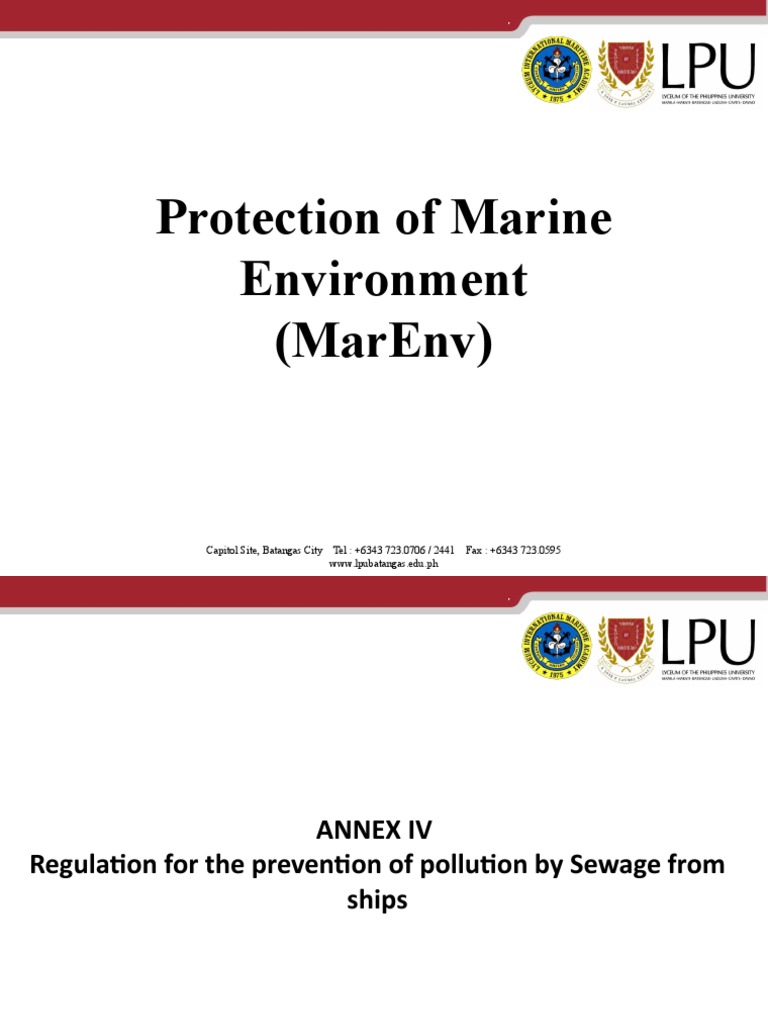 MarEnv Annex IV Regulation For The Prevention of Pollution by Sewage From Ships | PDF | Sewage ...