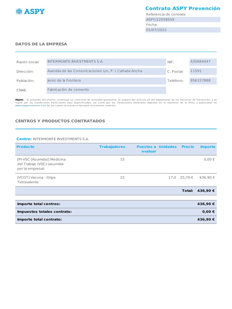Contrato - ASPY - 22058559 | PDF | Privacidad de la información | Violación