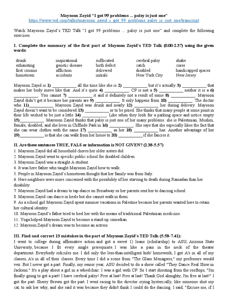 Maysoon Zayid I Got 99 Problems ... Palsy Is Just One | PDF