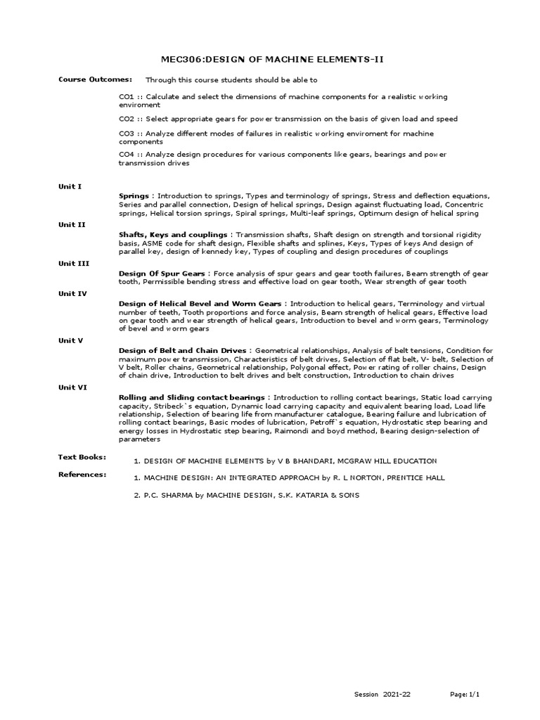 Design of Machine Element | PDF | Gear | Belt (Mechanical)