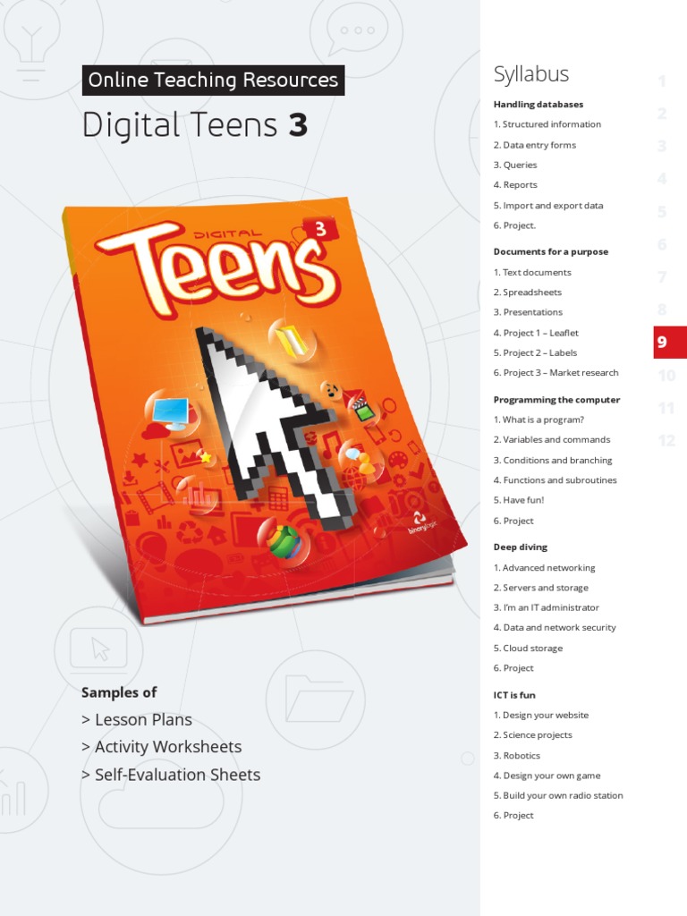Digital Teens: Online Teaching Resources | PDF | Spreadsheet ...