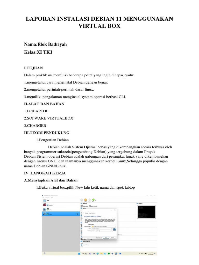 Laporan Instalasi Debian 11 Menggunakan Virtual Box | PDF | Komputer ...