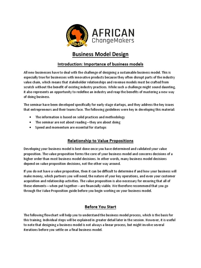 Business Model Design | PDF | Business Model | Sales