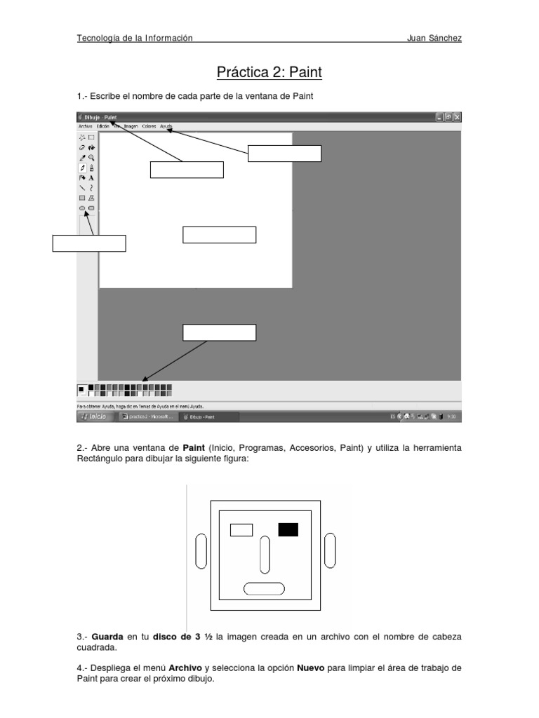 Práctica de Dibujo en Paint | PDF