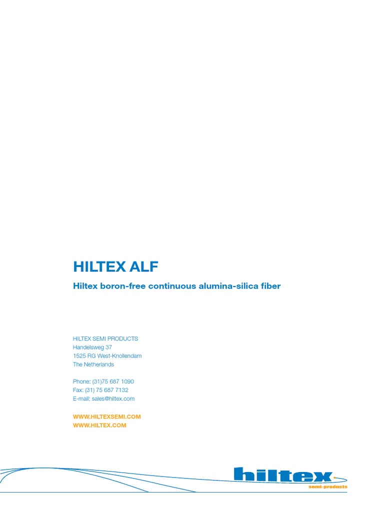 Hiltex Alf: Hiltex Boron-Free Continuous Alumina-Silica Fiber | PDF ...