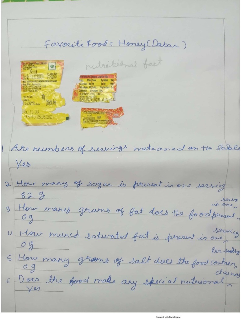 Food Information On Back of Packet | PDF