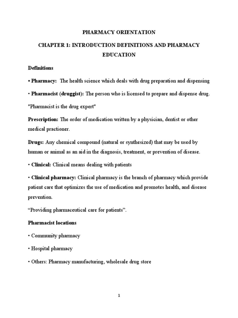 Pharmacy Orientation | PDF | Pharmacy | Pharmacist