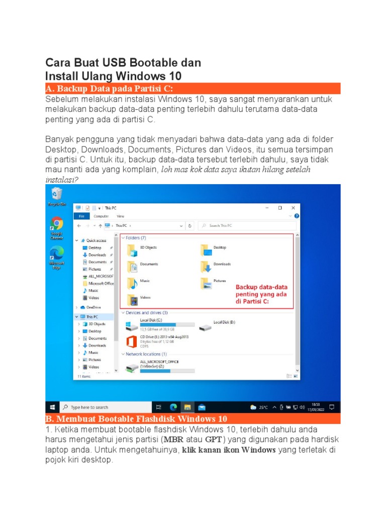 Cara Membuat Flashdisk Bootable Windows 10 | PDF