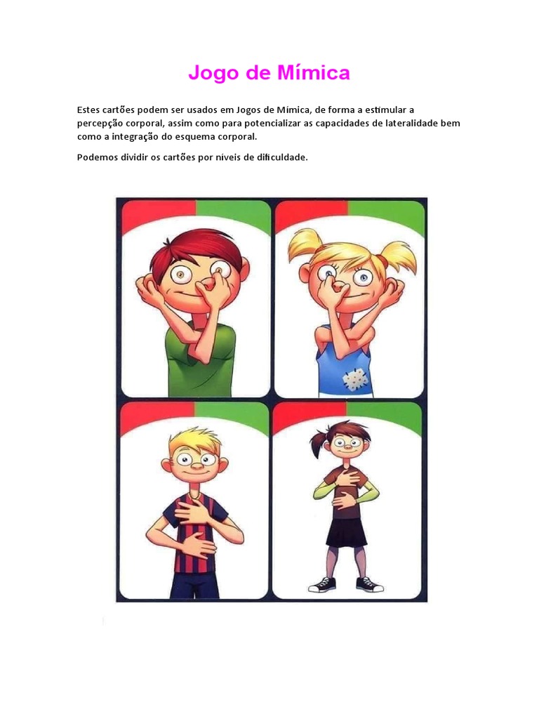 Atividade - Jogo de Mímica | PDF