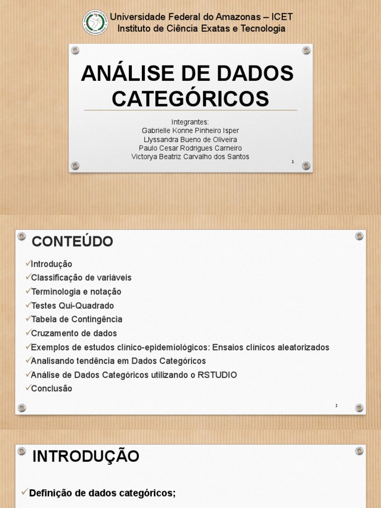 ES II - (Final) Analise de Dados Categoricos | PDF | Distribuição Qui ...