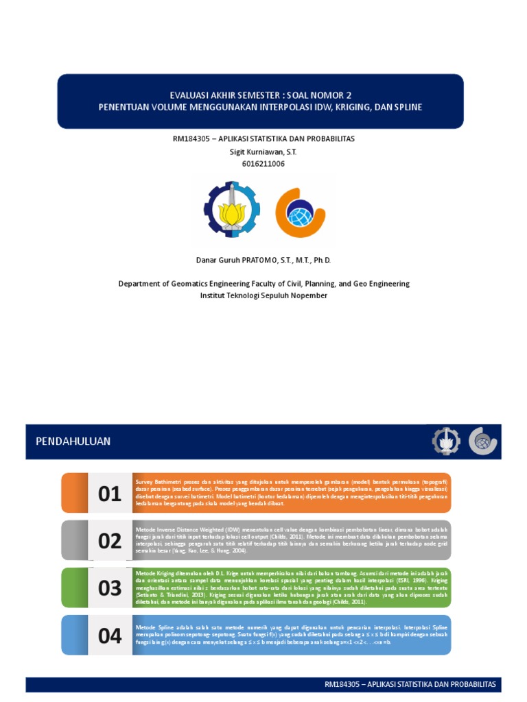 Penentuan Volume Menggunakan Interpolasi IDW, Kriging, Dan Spline | PDF