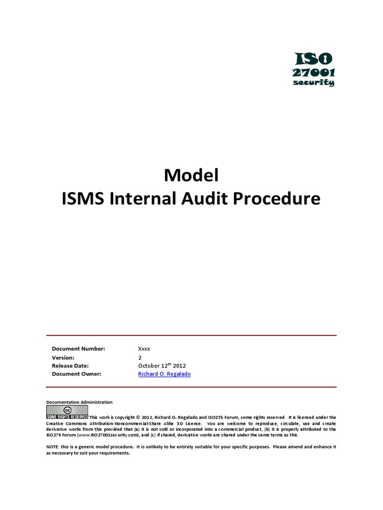 ISO27k ISMS Internal Audit Procedure v3 | PDF | Audit | Auditor's Report