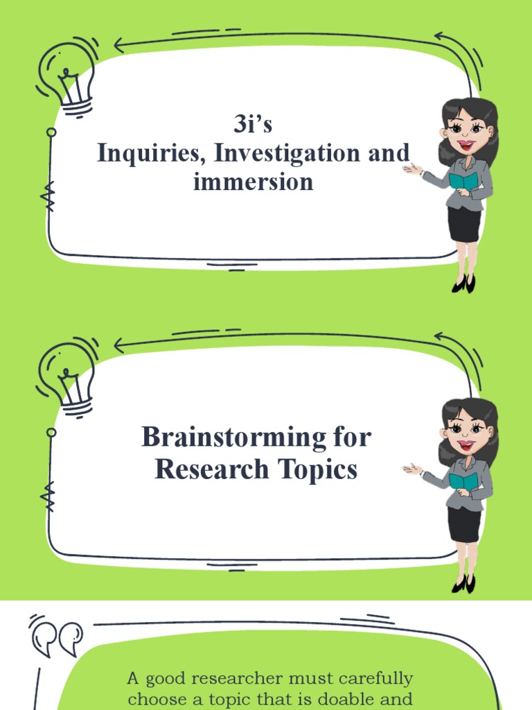 3i's Inquiries, Investigation and Immersion | PDF | Curiosity ...