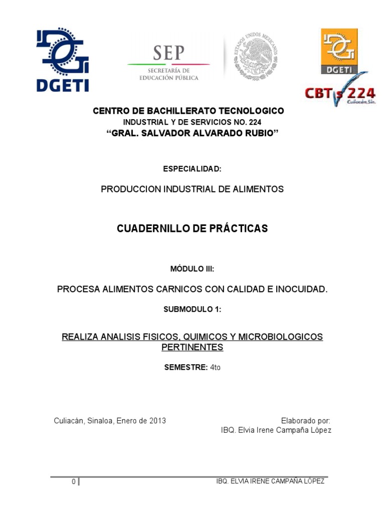 Cuadernillo de Practicas Modulo Iii Sub 1 | PDF | Carne | Alimentos
