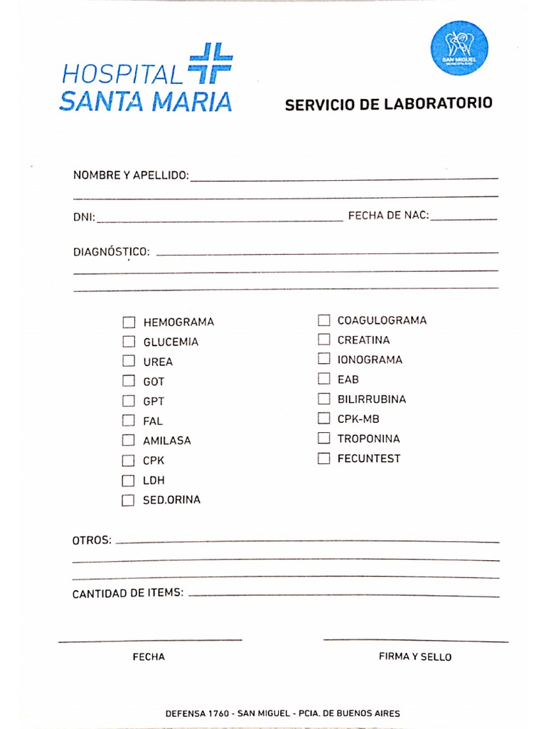 Orden de Laboratorio | PDF