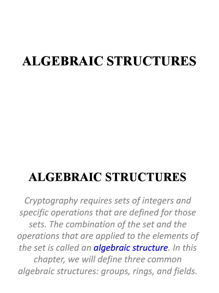 Algebraic Structures Algebraic Structures Pdf Group Mathematics Ring Mathematics