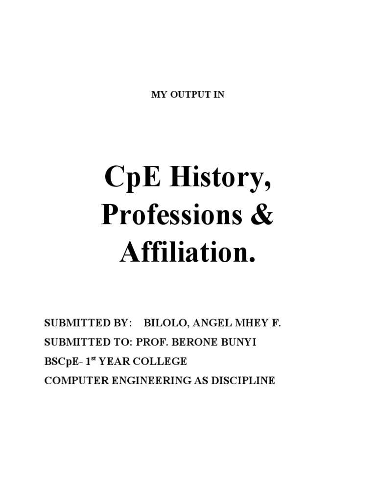 Computer Engineering As Discipline (Unfinished) | PDF | Engineer ...