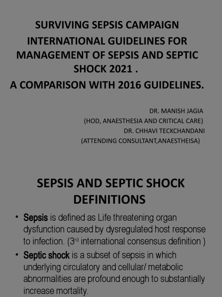 Sepsis and Septic Shock Guidelinesfinal | PDF | Sepsis | Shock ...