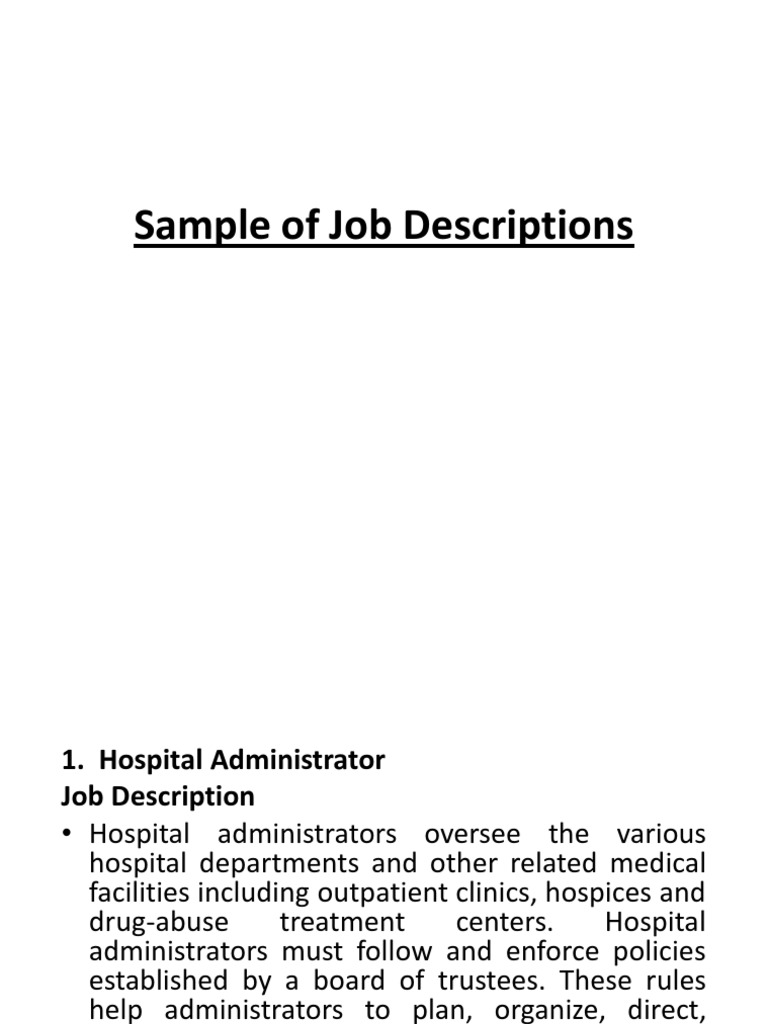 Sample of Job Descriptions | PDF | Nurse Practitioner | Nursing