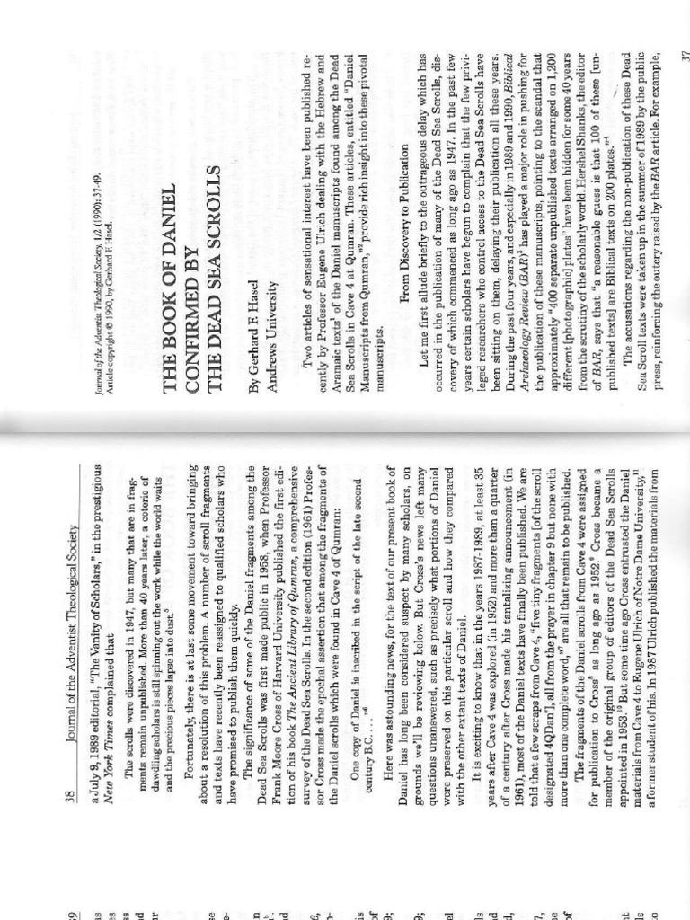 The Book of Daniel Confirmed by The Dead Sea Scrolls | PDF