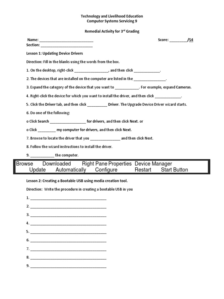 Computer Systems Servicing Remedial Guide | PDF | Input/Output ...