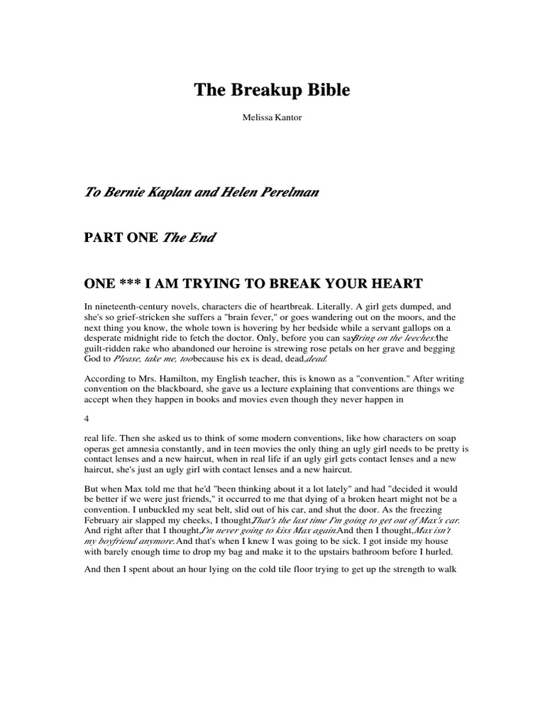 The Breakup Bible The Breakup Bible: To Bernie Kaplan and Helen ...