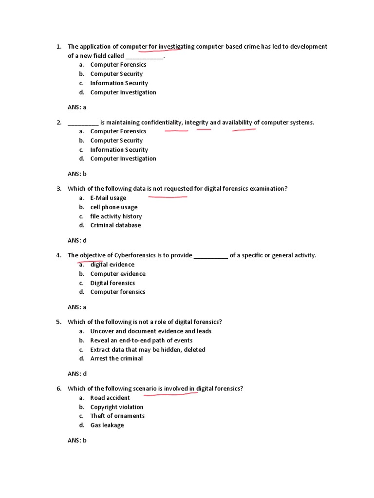 MCQ Understanding Computer Forensics | PDF | Computer Forensics | Digital Forensics