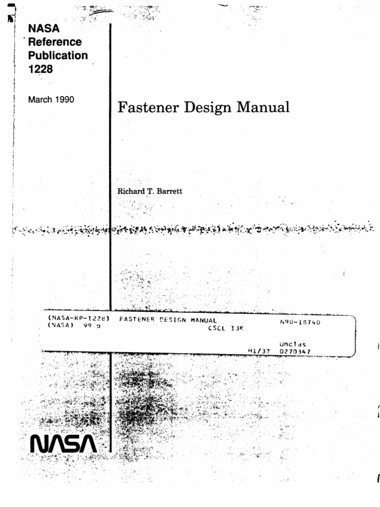 NASA Fastener Design Manual | PDF | Nut (Hardware) | Corrosion