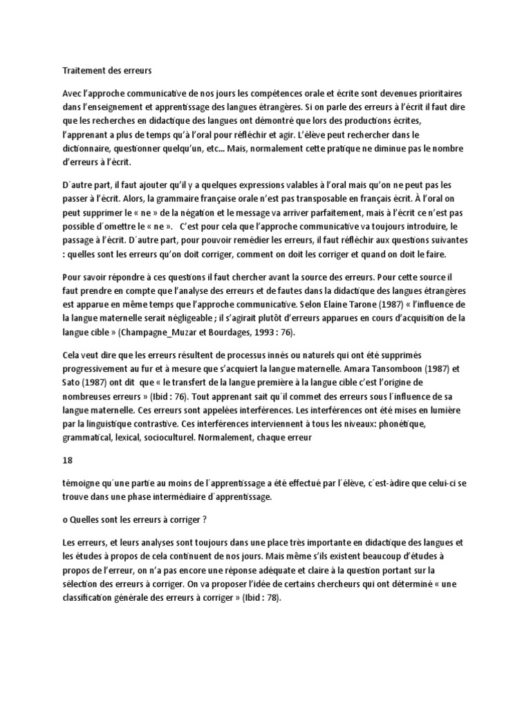 Faute Et Erreure | PDF | Apprentissage | Pédagogie