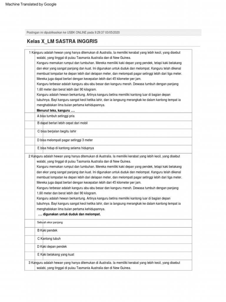 Soal Pat Kelas X LM Sasing | PDF