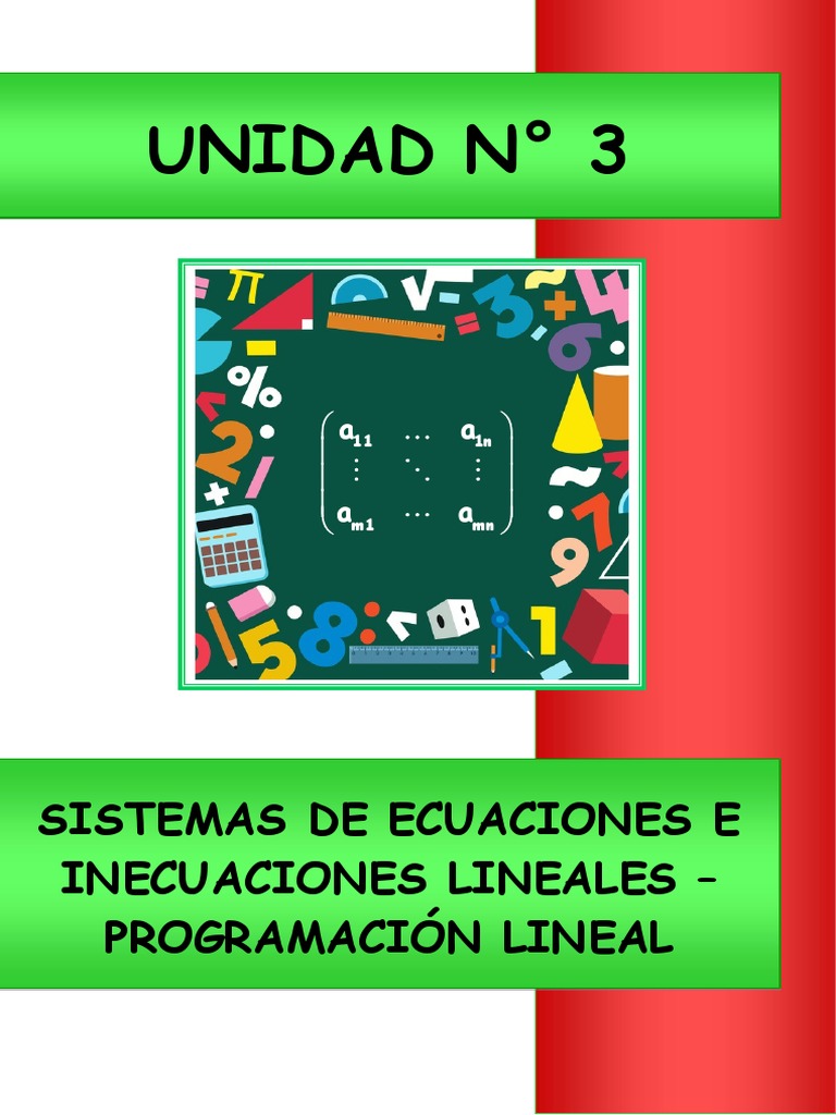 3 Unidad N 3 Sistemas de Ecuaciones e Inecuaciones Lineales | PDF ... 3 Unidad N 3 Sistemas de Ecuaciones e Inecuaciones Lineales | PDF ...
