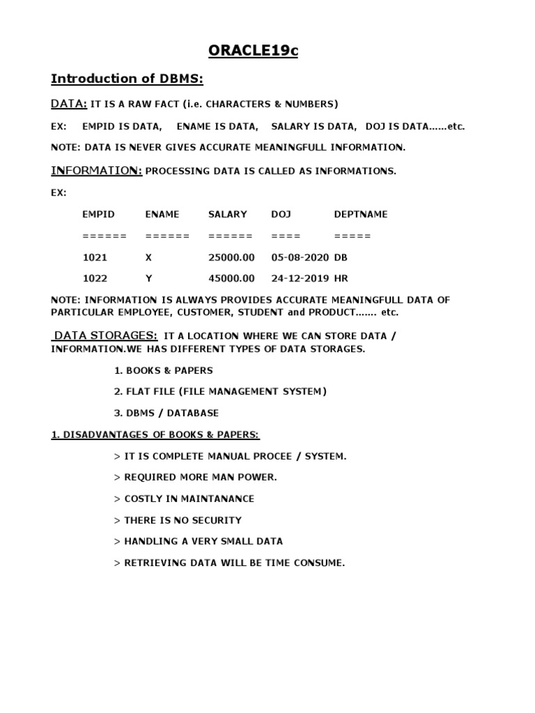 Introduction To Dbms Pdf Relational Database Databases