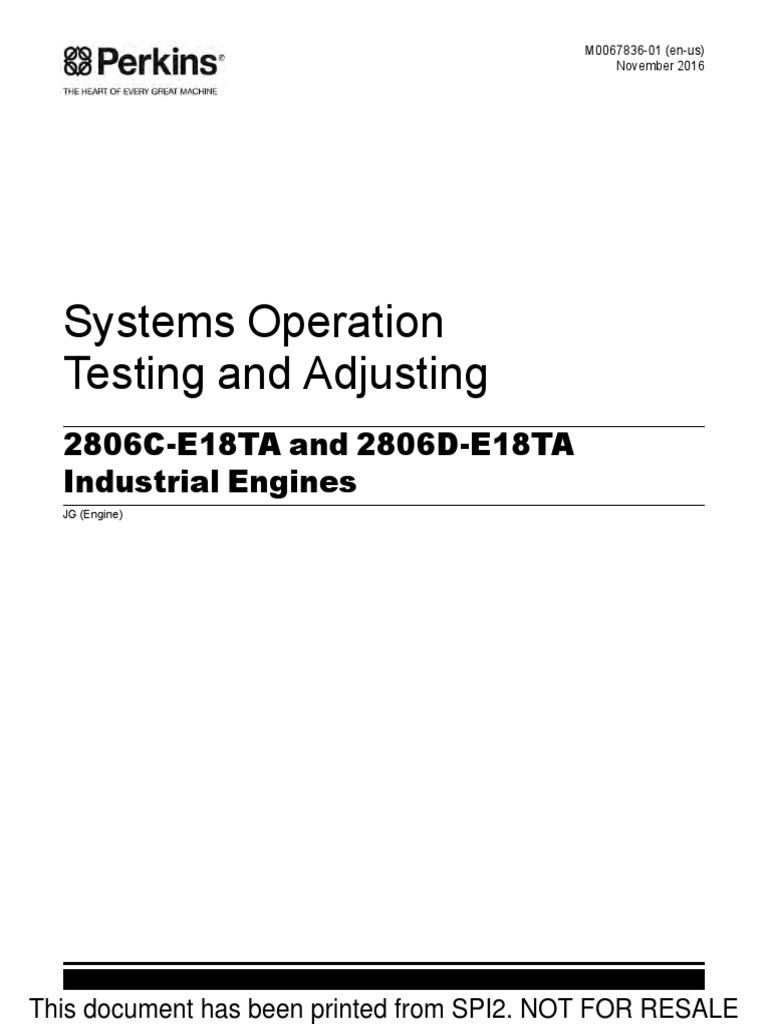 Systems Operation Testing and Adjusting: 2806C-E18TA and 2806D-E18TA ...