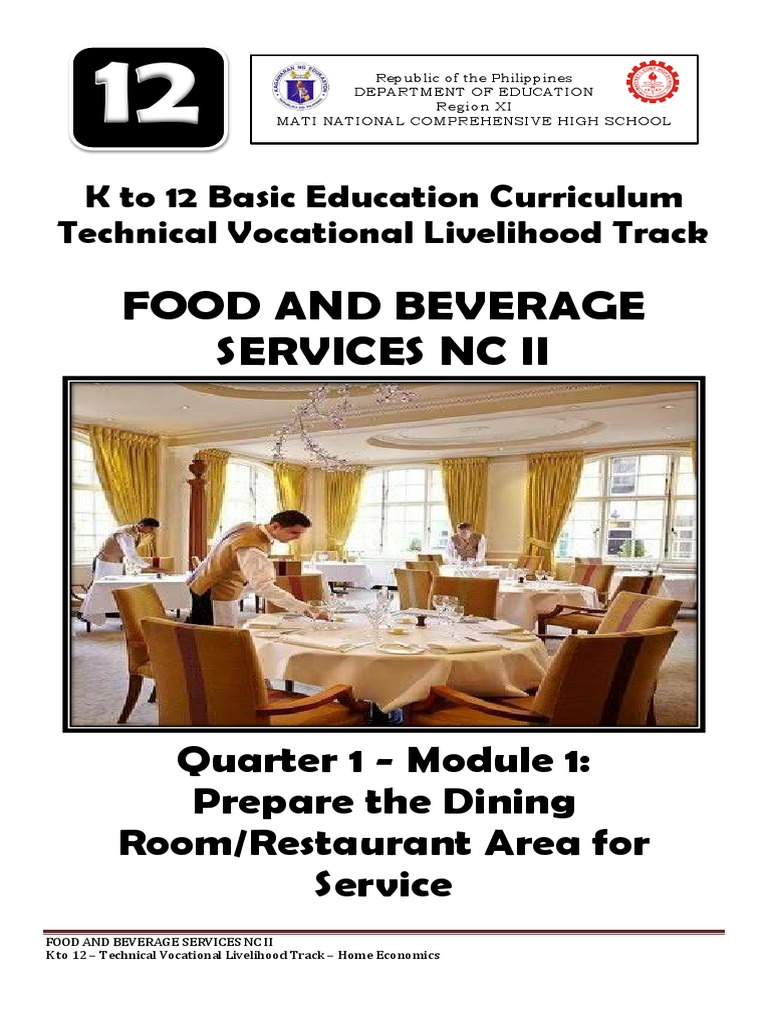 Uc1 Prepare Dining Room or Restaurant Service Area | PDF | Tableware ...