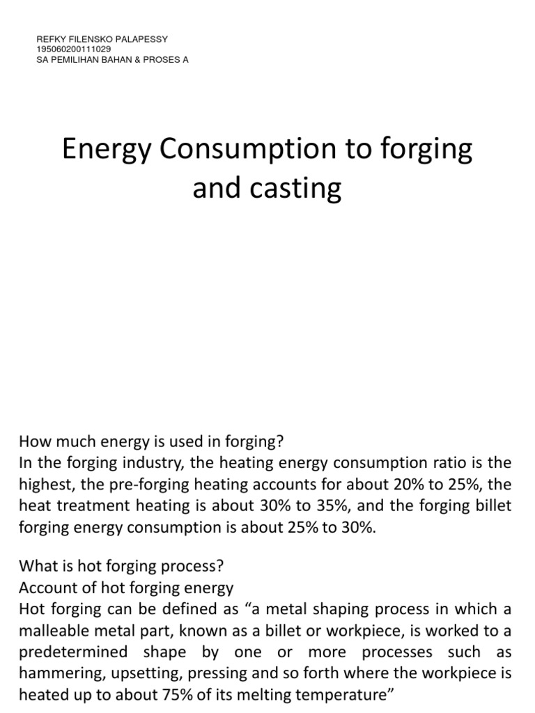 Pengembangan Energy Consumption To Forging and Casting | PDF | Forging ...